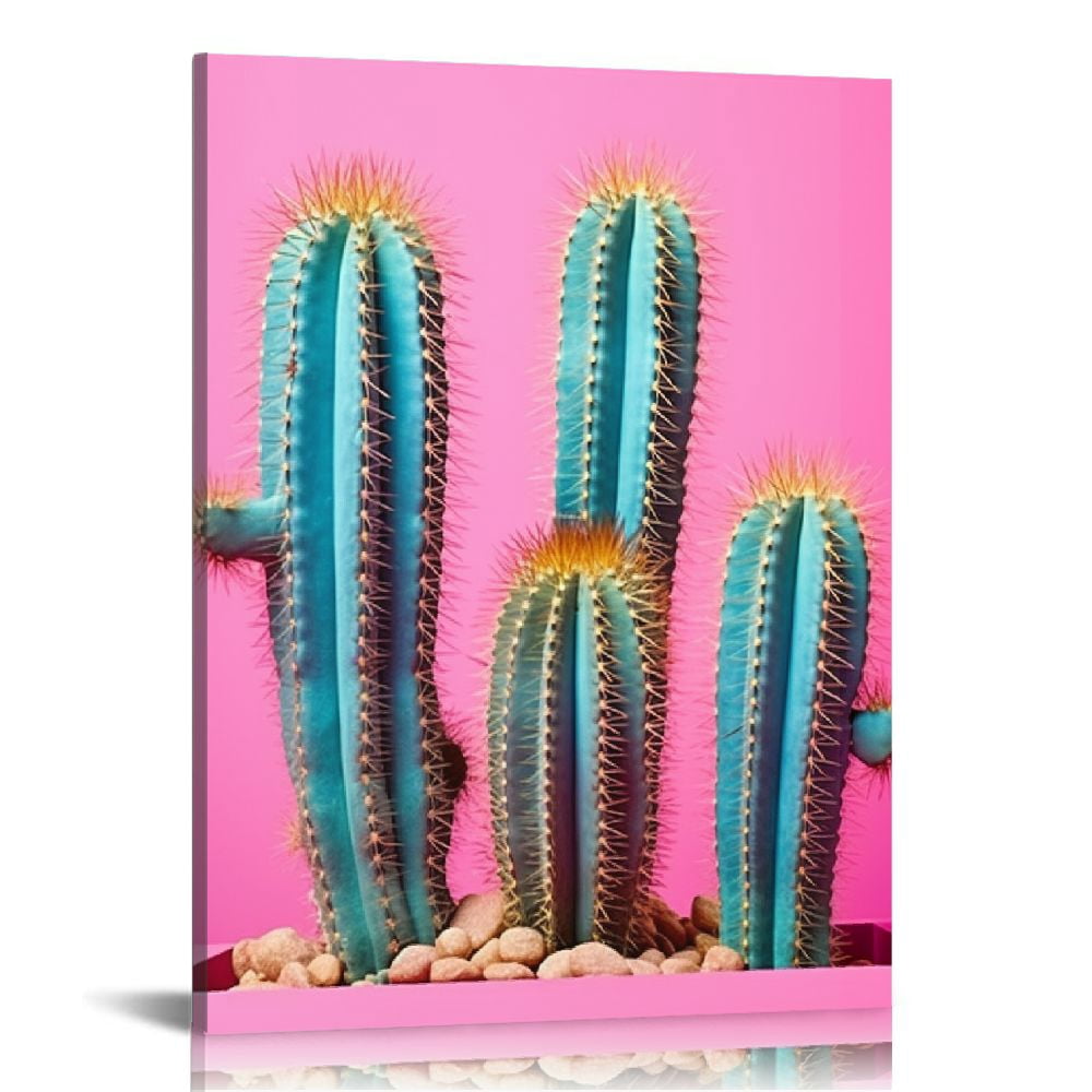 JEUXUS Cactus Wall Art Colorful Succulent Wall Decor Desert Plant ...
