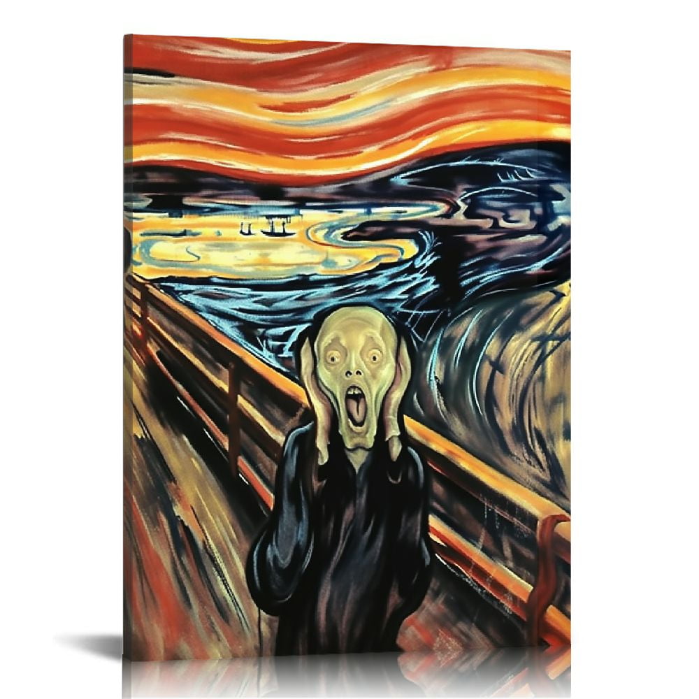 JEUXUS Canvas Print Wall Art The Scream by Edvard Munch People Historic Illustrations Fine Art ...