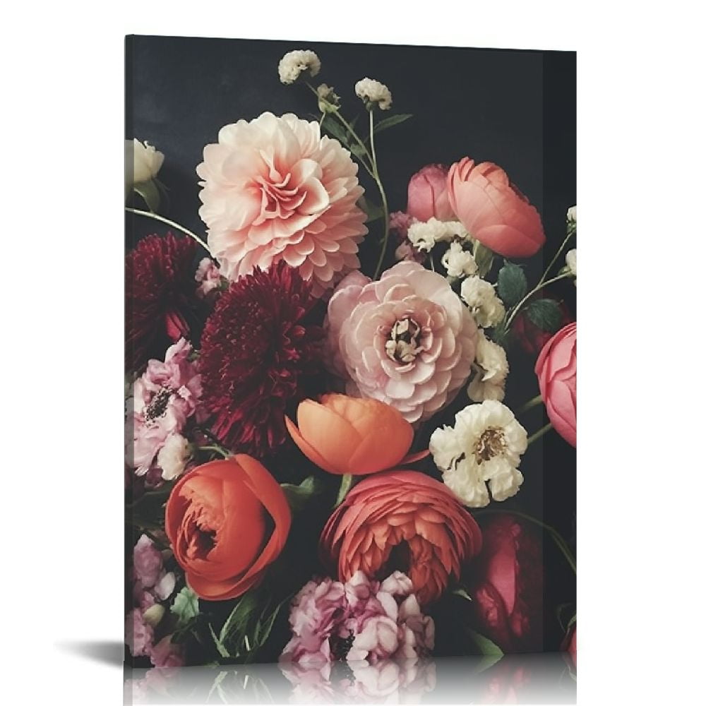 JEUXUS Canvas Wall Art Colorful Flowers Prints Painting Modern Abstract ...