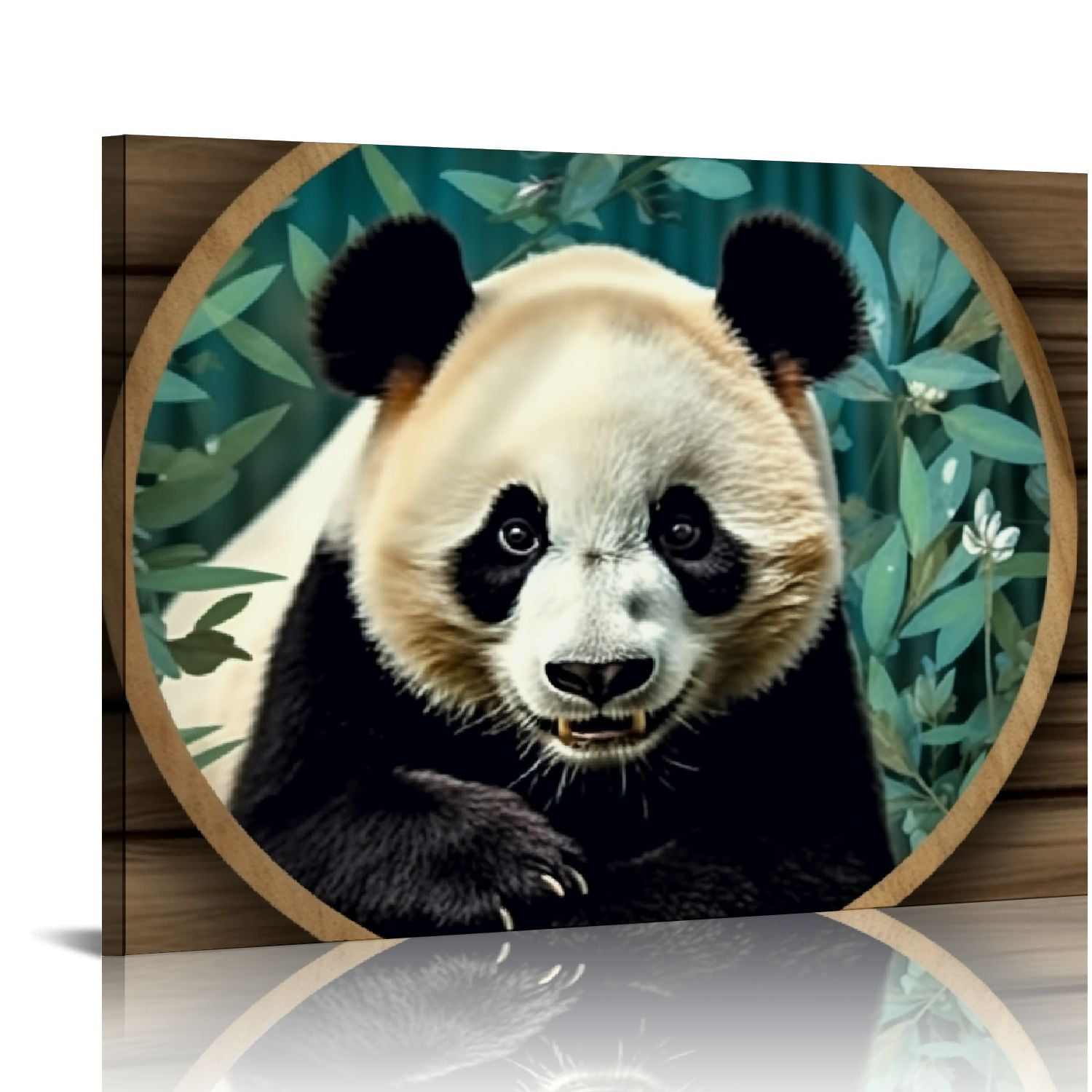 JEUXUS Canvas Wall Art Cute Panda Canvas Painting Wall Poster Decor for ...