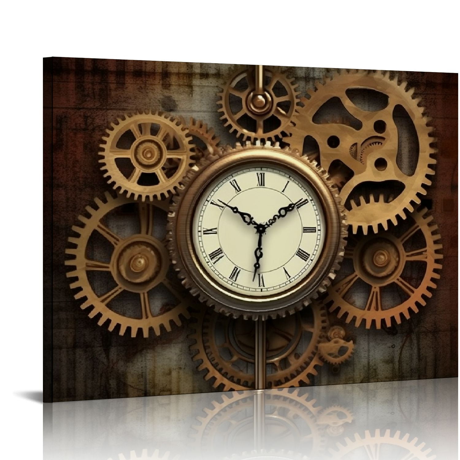 JEUXUS Canvas Wall Art Oil Painting Retro Steampunk Clocks Picture ...