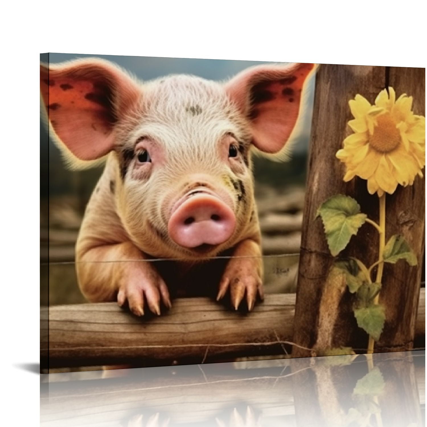 JEUXUS Canvas Wall Art Pig Canvas Farming Farmes Canvas Always Stay ...