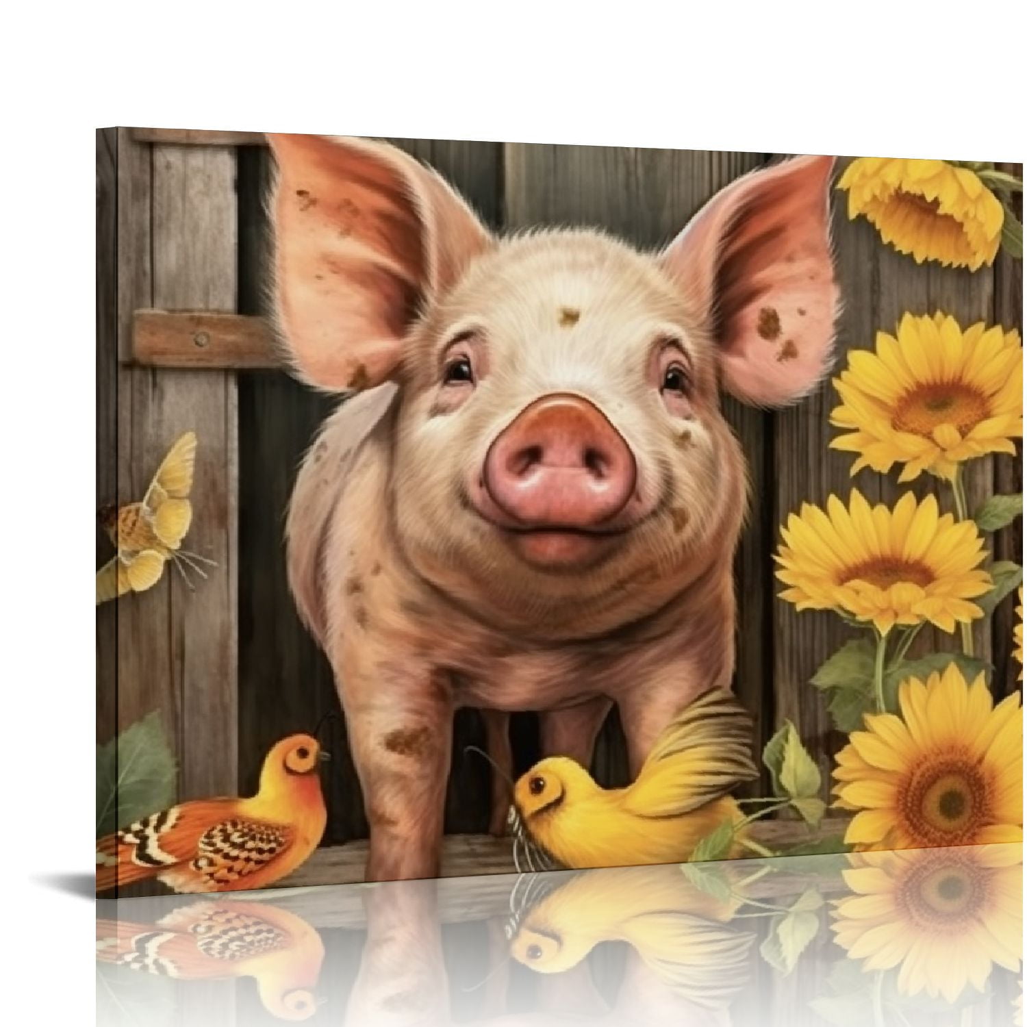 JEUXUS Canvas Wall Art Pig Canvas Farming Farmes Canvas Always Stay ...