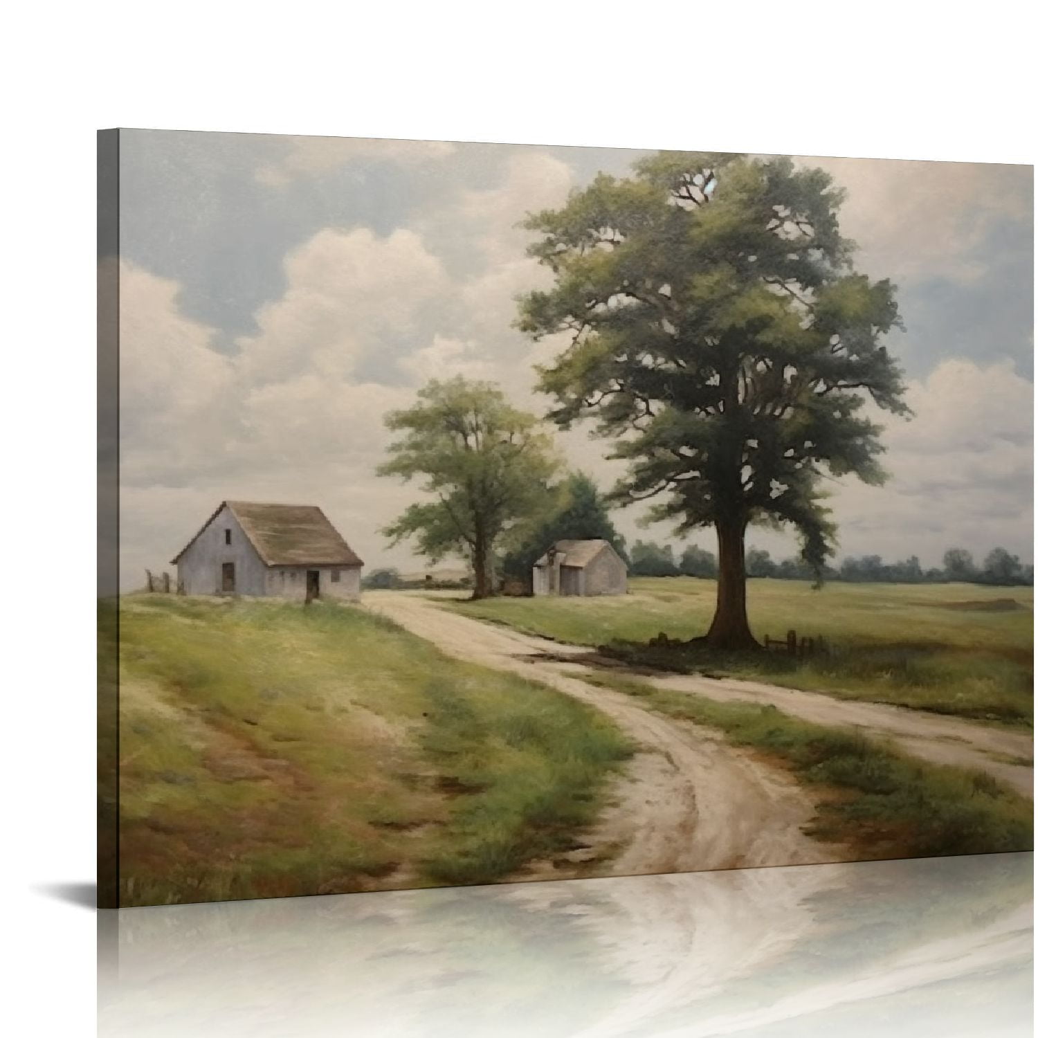 JEUXUS Canvas Wall Art Vintage Classical Oil Painting Rural Farmhouse ...