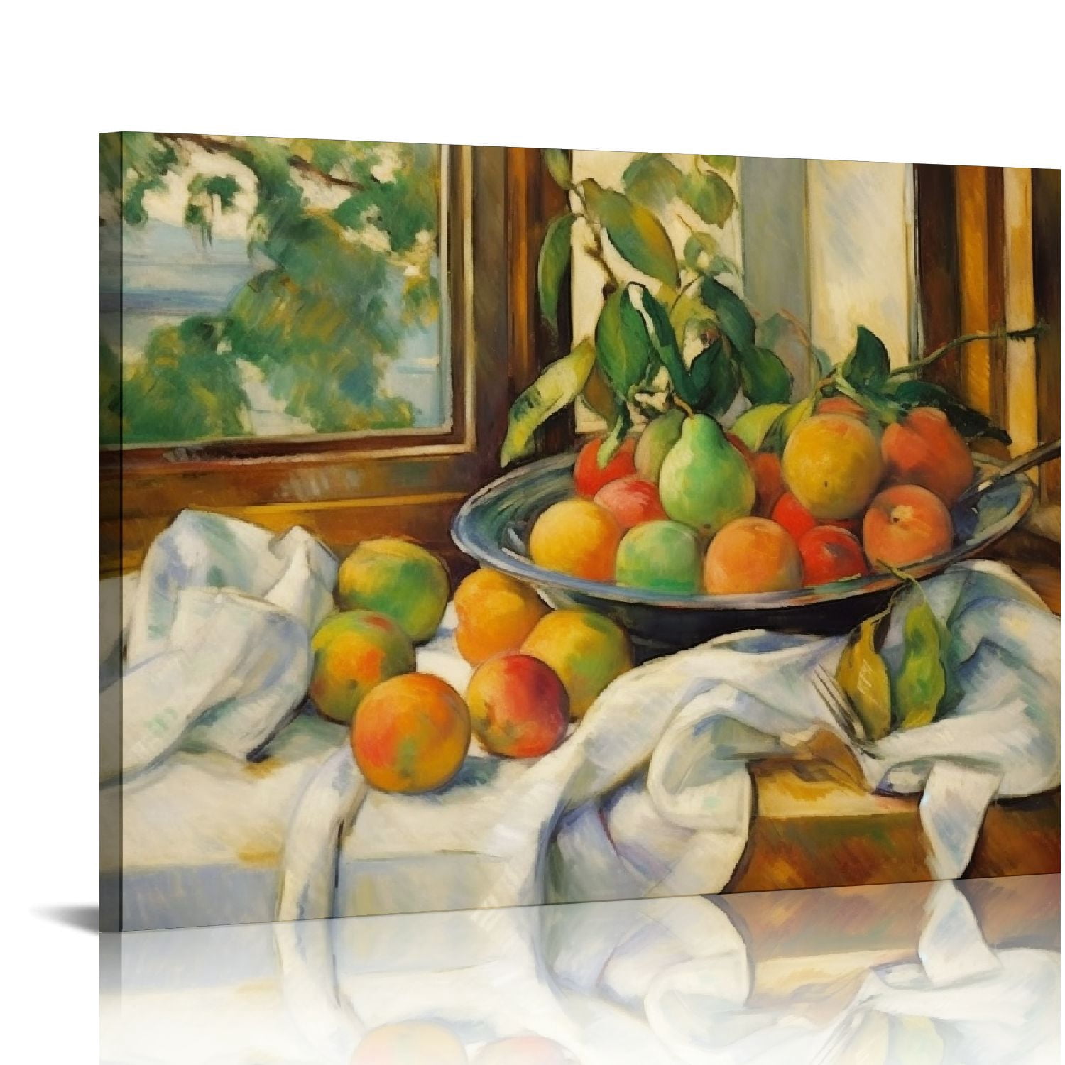 JEUXUS Cezanne Art Prints - Still Life with Napkin and Fruiton a Table ...