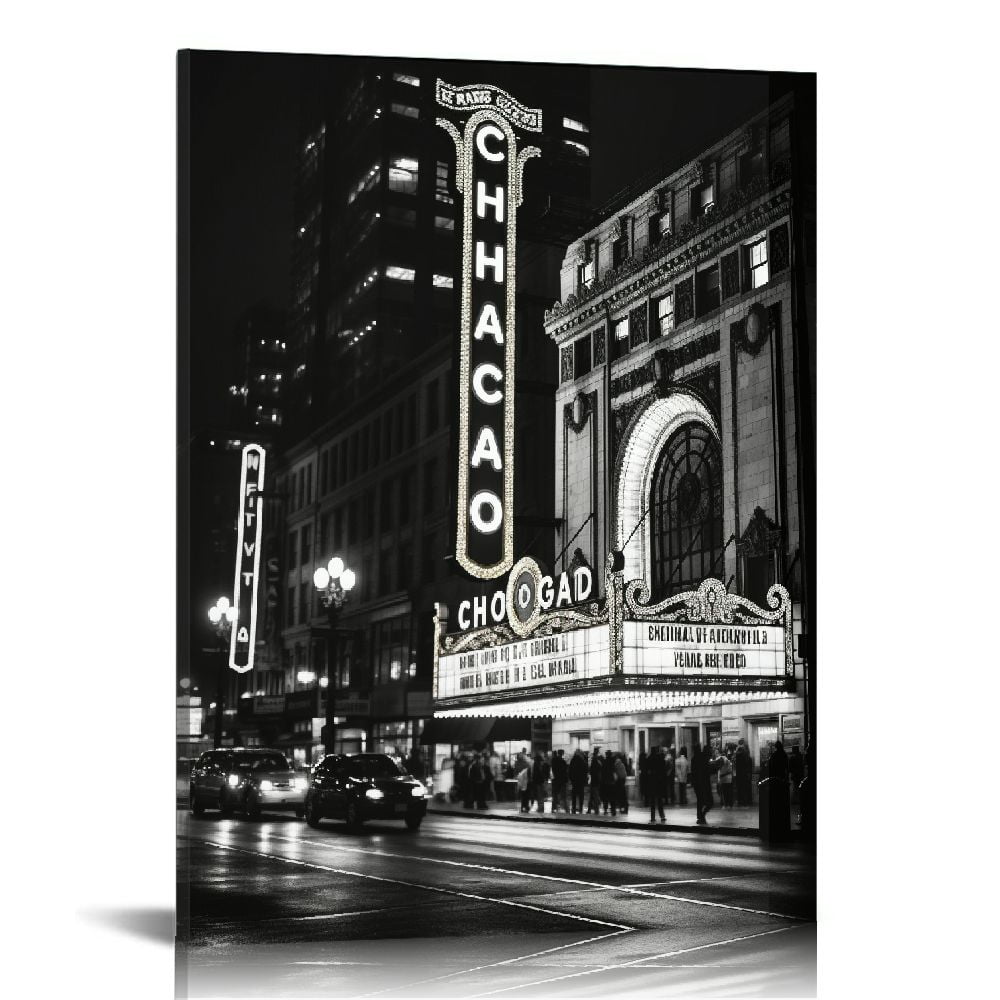 JEUXUS Chicago Wall Decor, Chicago Wall Art, Black and White Chicago ...