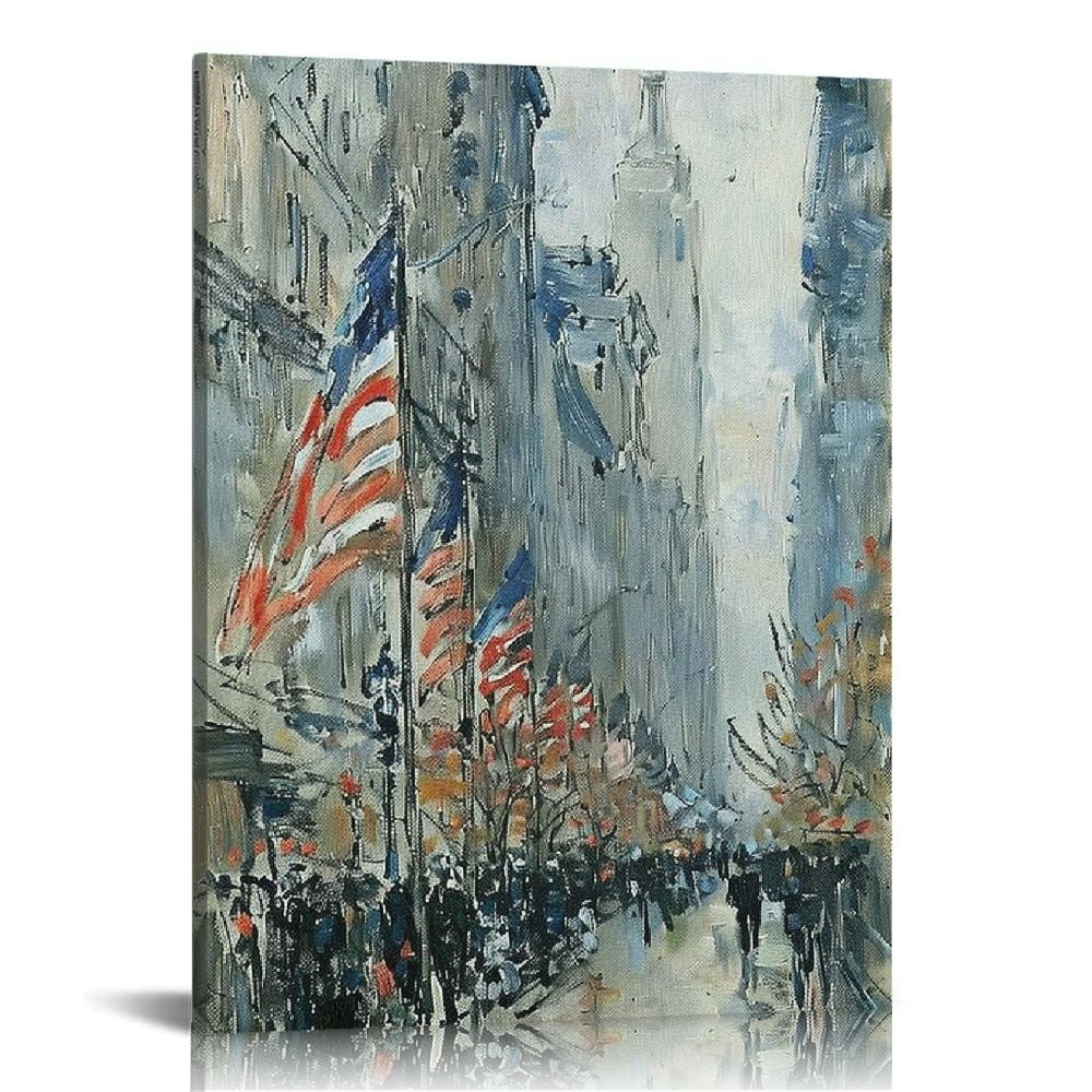 JEUXUS Childe Hassam Wall Art - Fourth of July Poster Impressionist ...