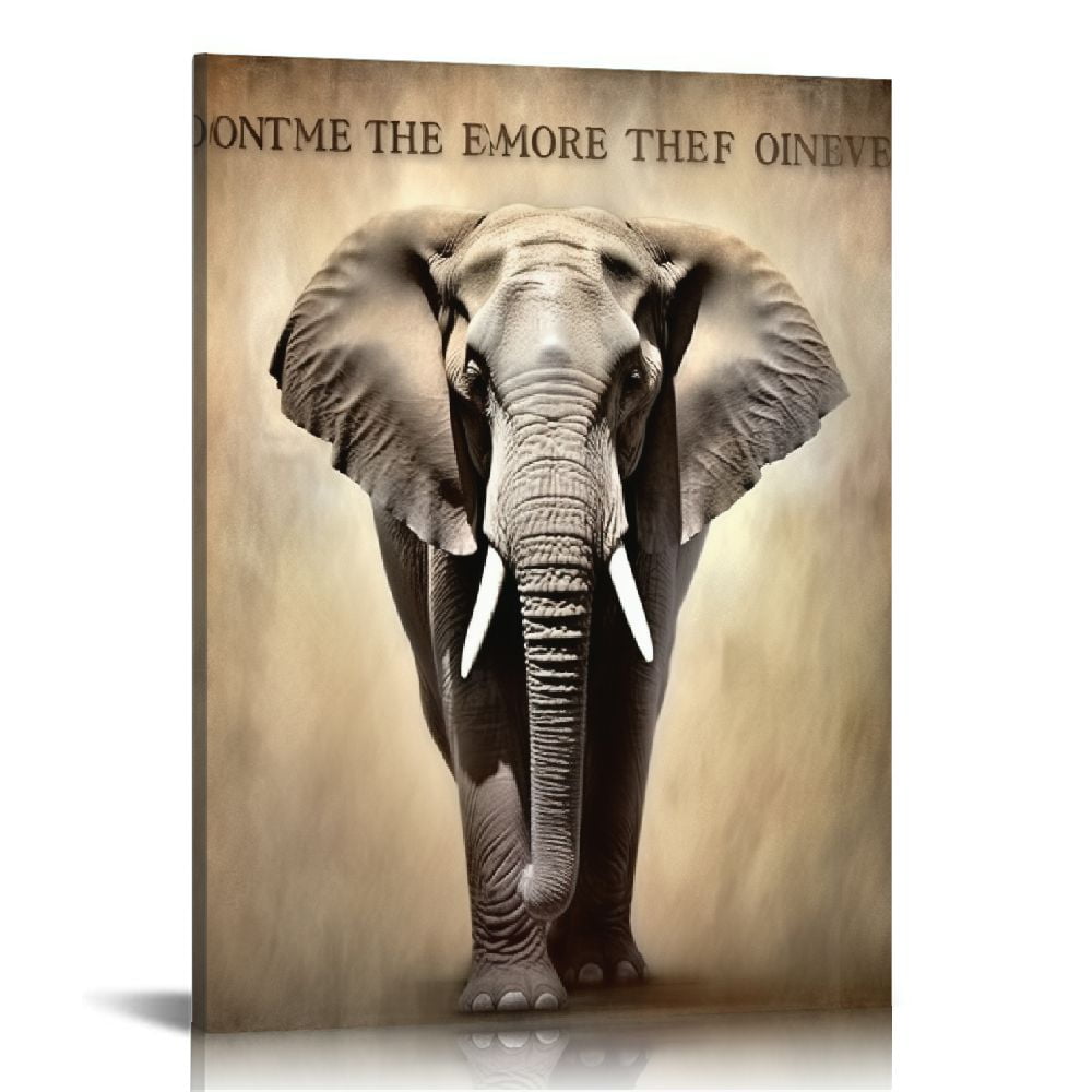 JEUXUS Christian Elephant Canvas Wall Art Motivational Elephant Picture ...