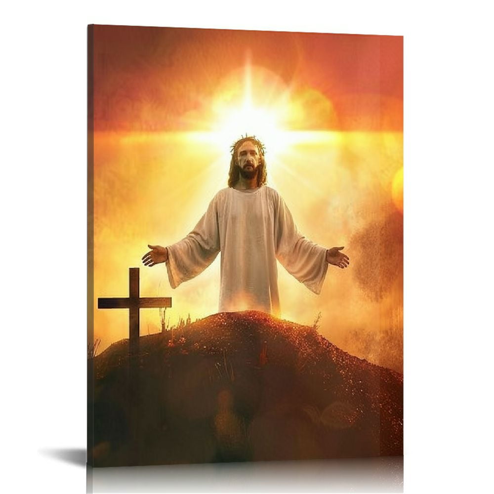 JEUXUS Christian Jesus Wall Art Jesus Cross Pictures Wall Decor Jesus ...