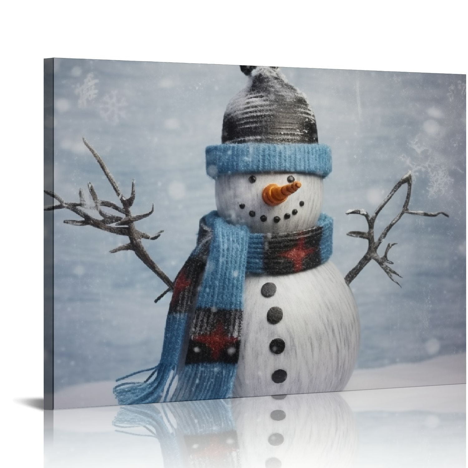 JEUXUS Christmas Snowman Canvas Wall Art Decor Poster Pictures Print ...