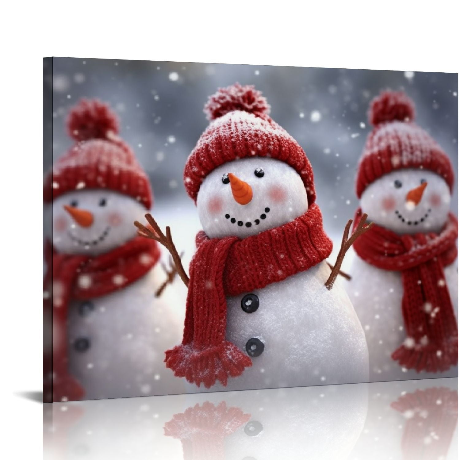 JEUXUS Christmas Snowman Pictures Canvas Wall Art Posters Printing ...