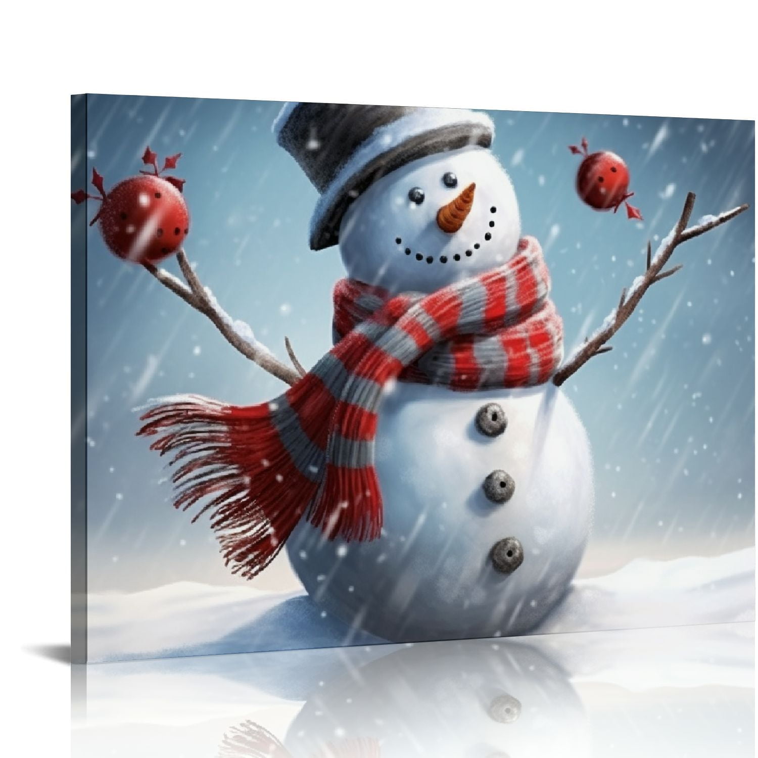 JEUXUS - Christmas Snowman Wall Art Painting Pictures Festival Art ...