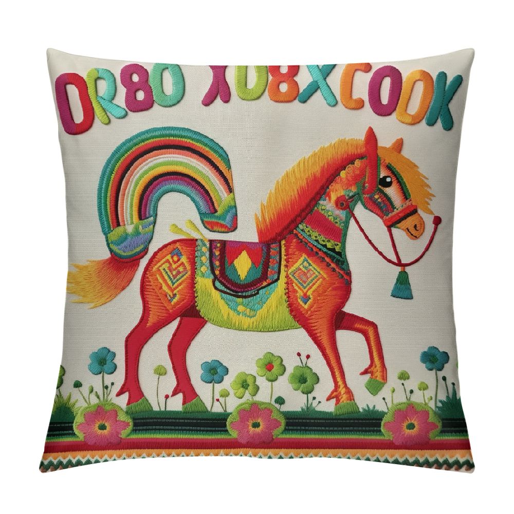 JEUXUS Cinco De Mayo Pillow Covers Pinata Rainbow Cactus Fiesta Mexican ...