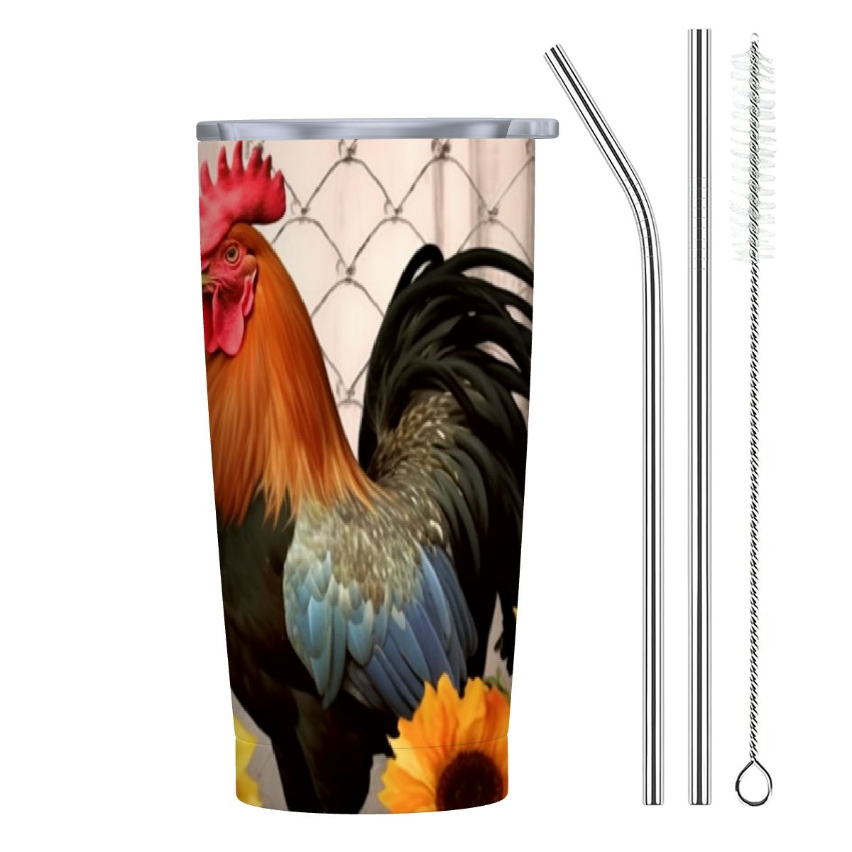 JEUXUS Coffee Cup Chicken Sunflower Humor Sayings Stainless Steel ...