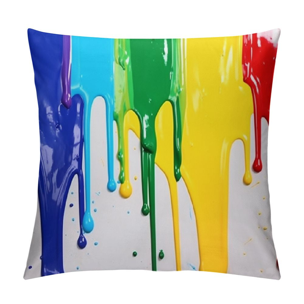 JEUXUS Color Splash Art Drop Splatter Rainbow Red Spill Green Ink ...