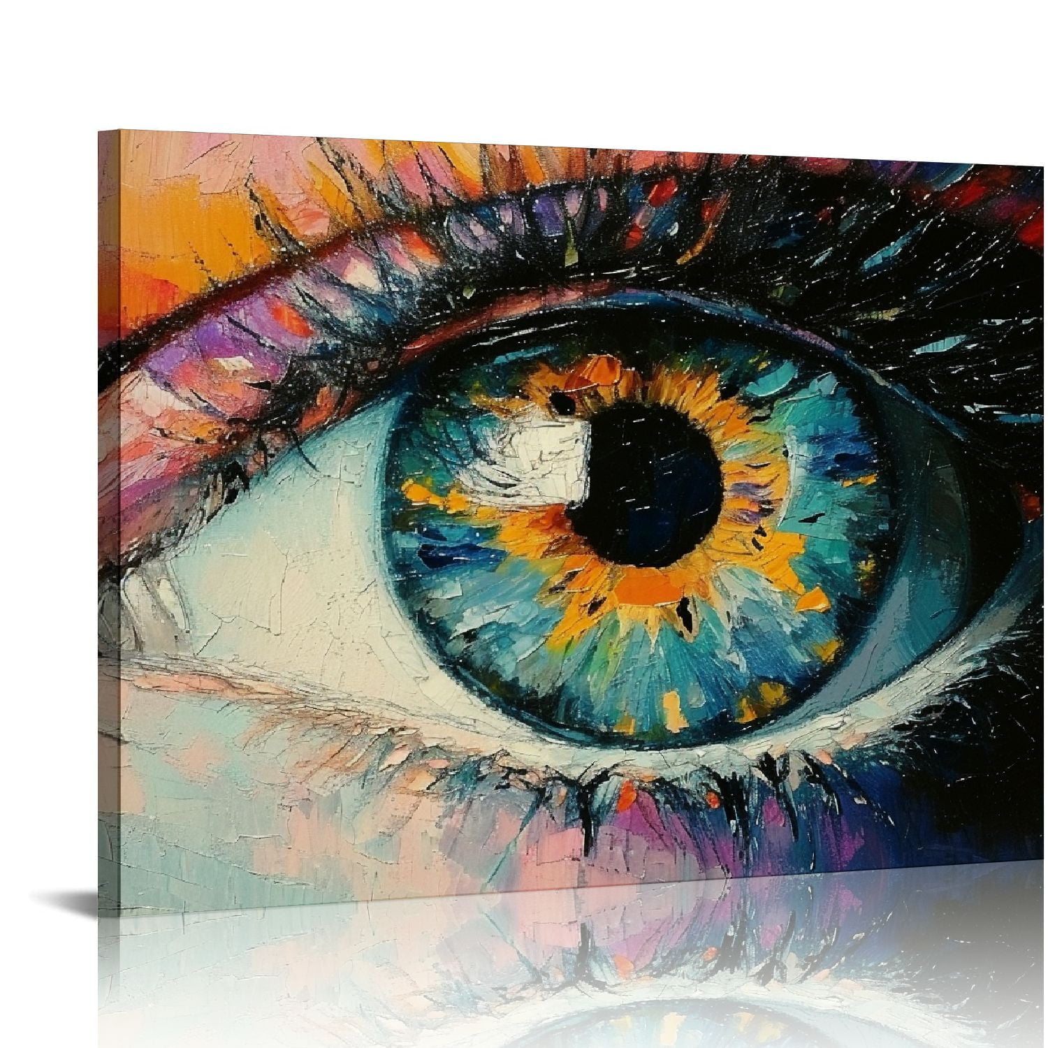 JEUXUS Conceptual abstract picture of the eye colorful wall art canvas ...