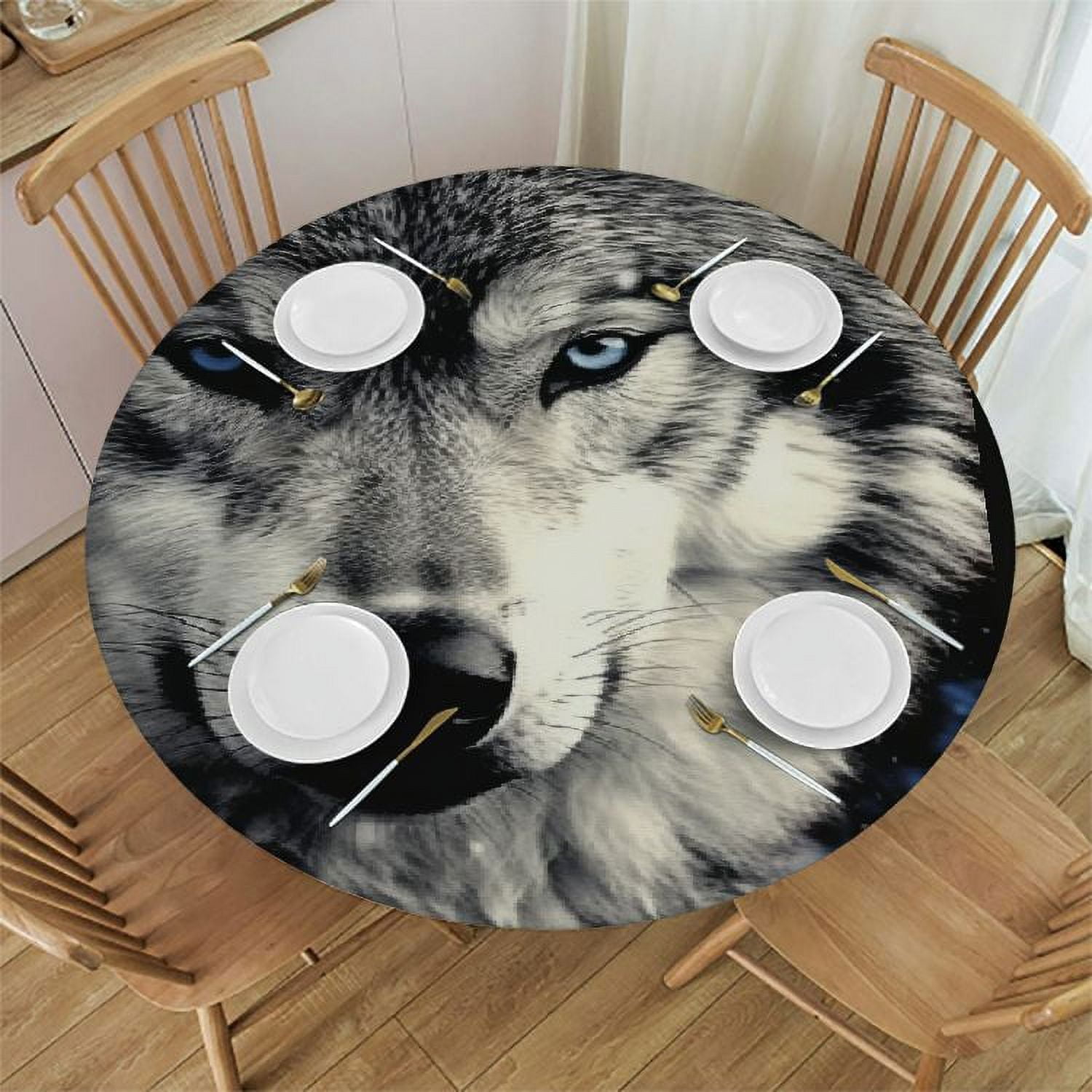 RUIYC Cool Black Tablecloth Round Tablecloths for Circular Table Cover ...
