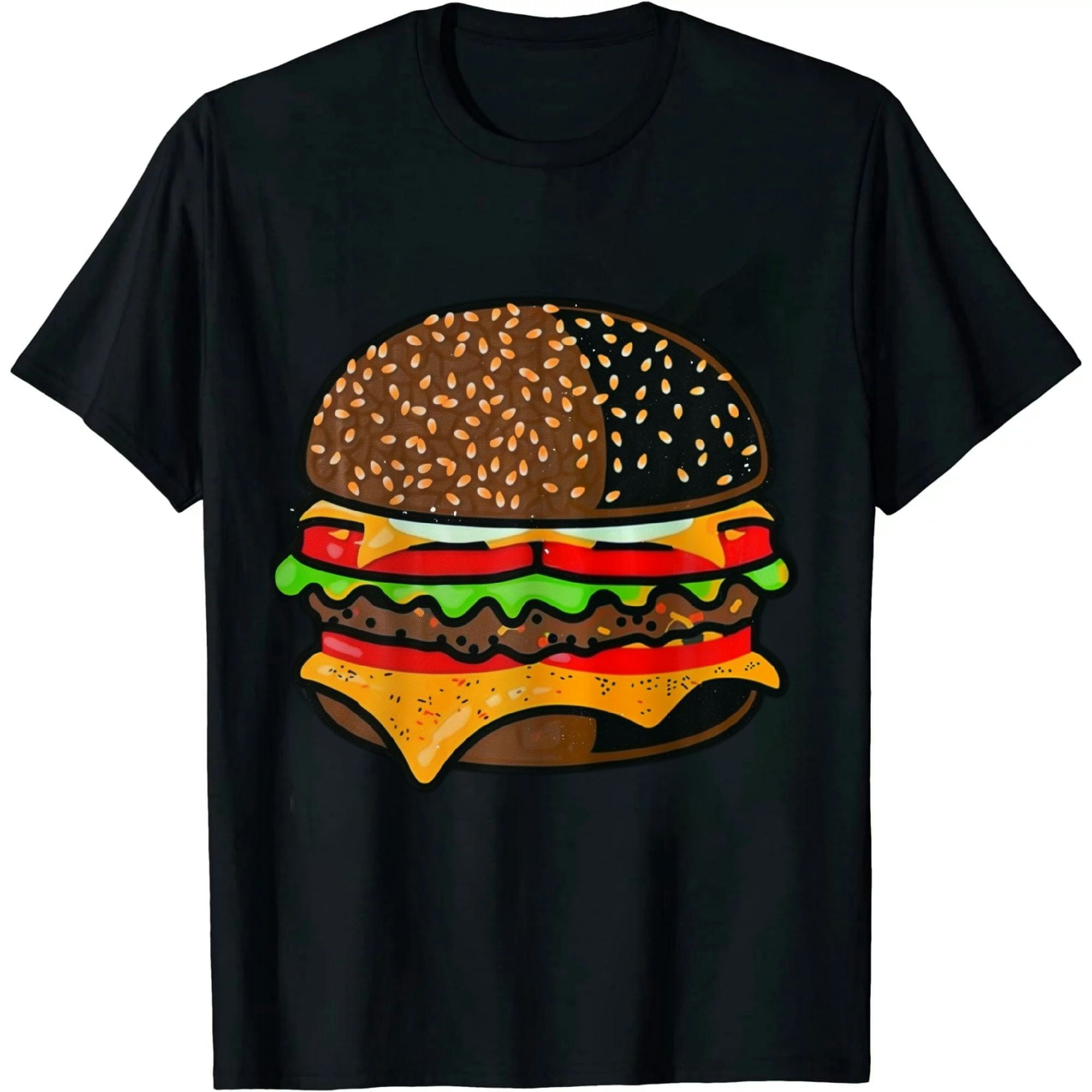 JEUXUS Cool Hamburger Art Men Women Minimalist Burger Cheeseburger T ...