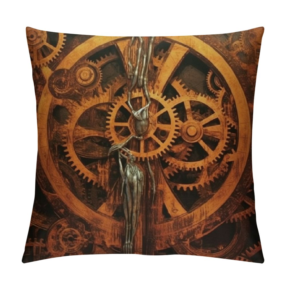 JEUXUS Cool Steampunk Gears Four Seasons Universal Throw Pillow Cover ...