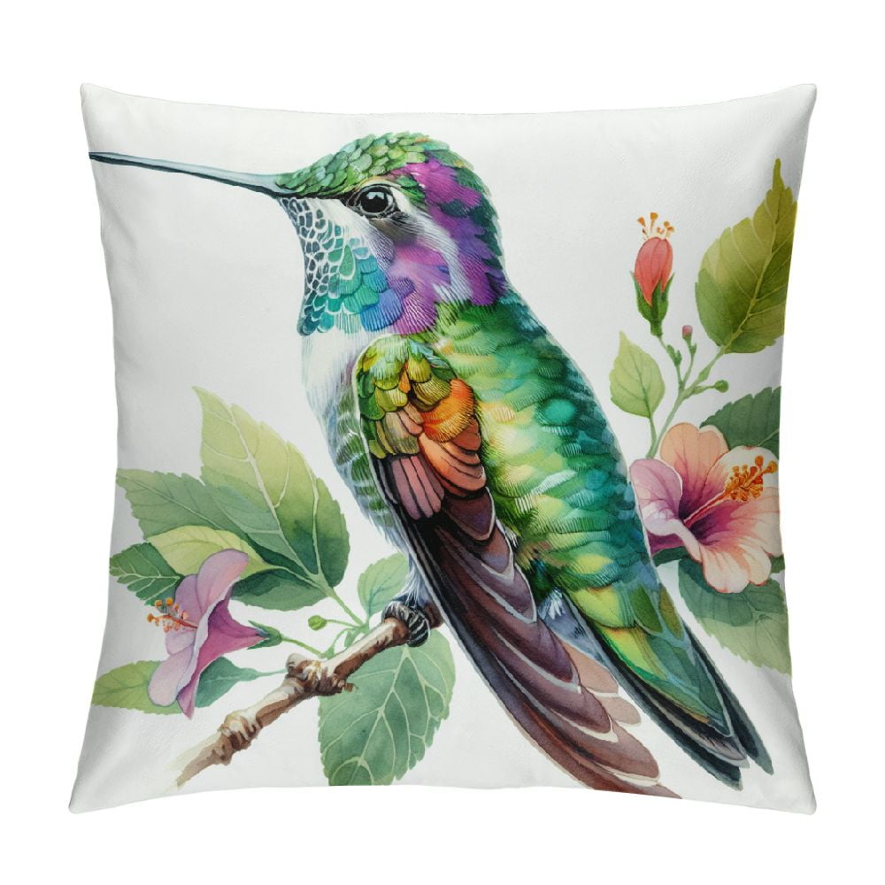 JEUXUS Country Hummingbird Floral Colorful Flower Bird Pictures ...