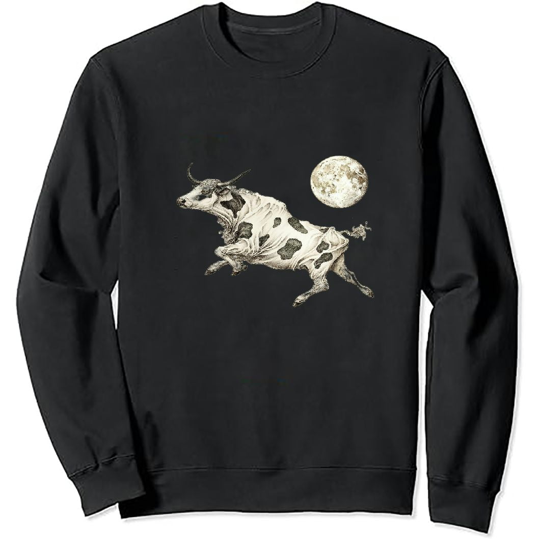 JEUXUS Cow Halloween Costume Moon Silhouette Creepy Horror pullover ...