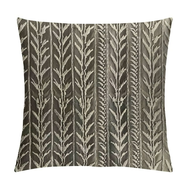 JEUXUS Cozy Striped Herringbone Flange Throw Pillow Covers, Aesthetic ...