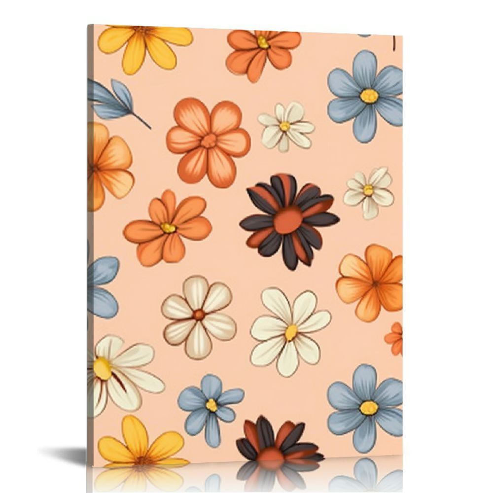JEUXUS Cute Groovy Retro Classroom Poster Set of Retro 70s 60s Floral ...