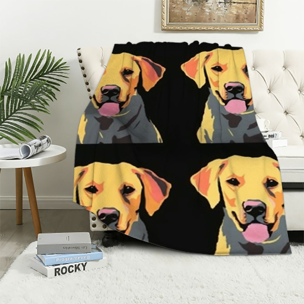 JEUXUS Cute Labrador Dog Animal Theme Comfort Flannel Throw Blanket ...