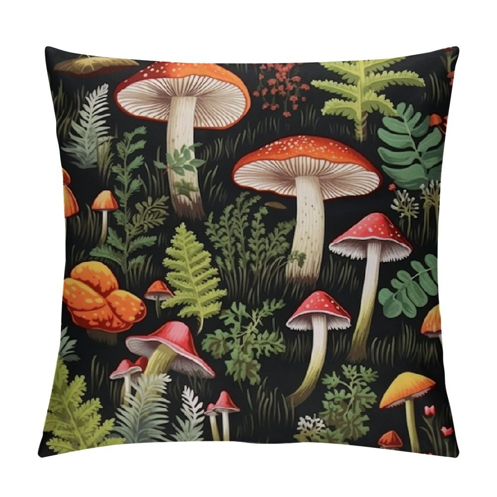 Jeuxus Cute Mushroom Decor Decorative Throw Pillowcases Kawaii Fungus