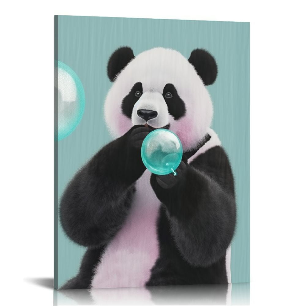 JEUXUS Cute Panda Animal Decor Bubble Gum Art Teal Blue Chewing Gum ...