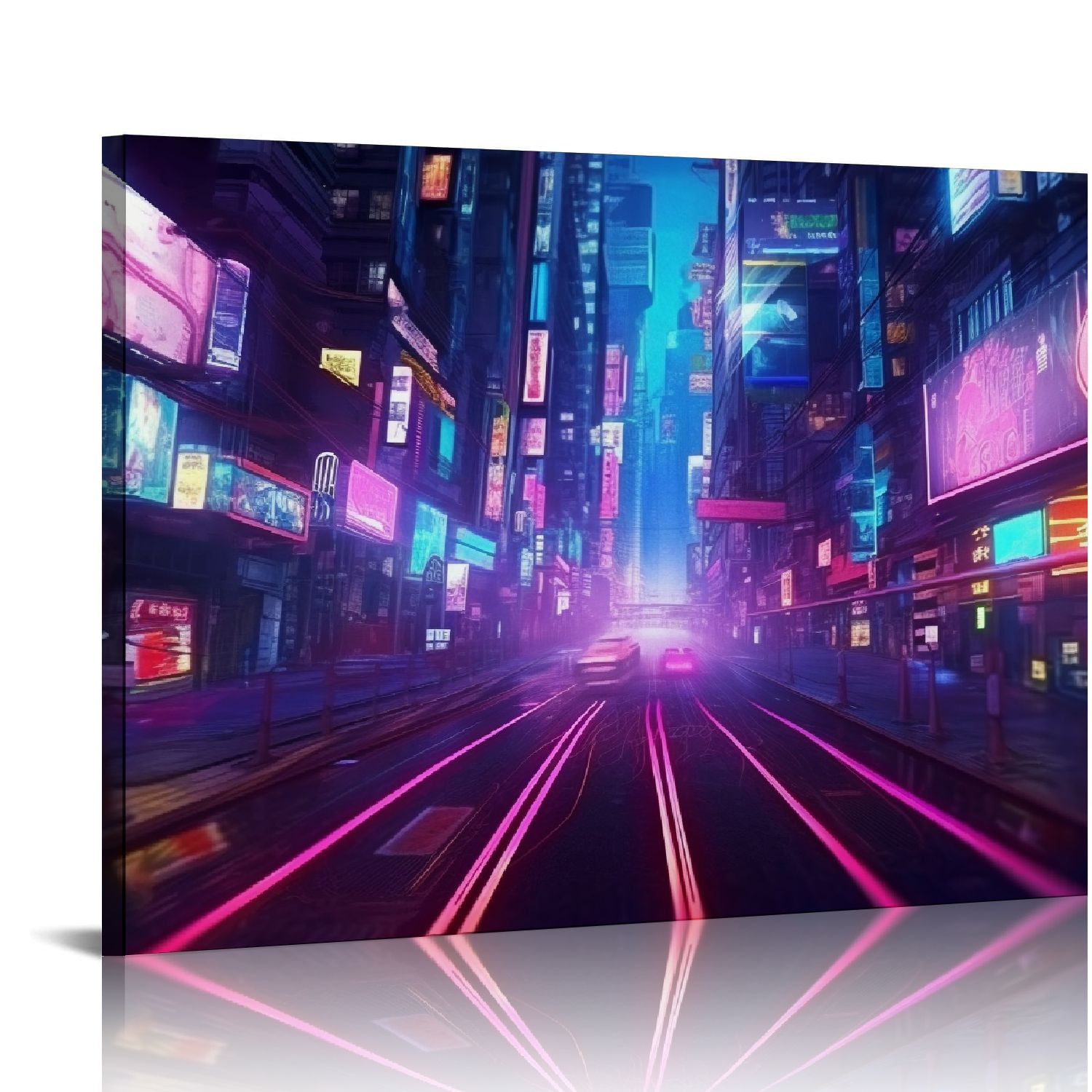 JEUXUS Cyberpunk Style Pictures for Living Room Cyberpunk City Neon ...