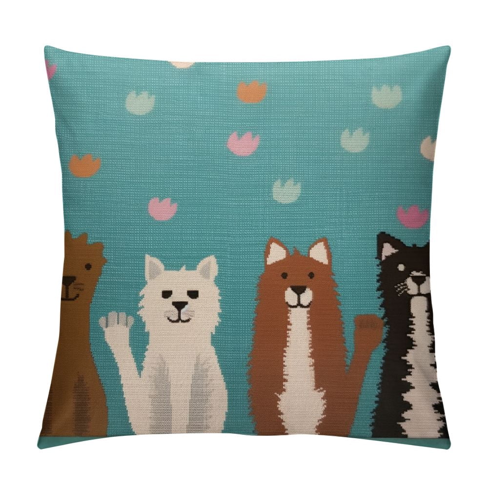 RUIYC Decorative Pillow Cover, Cute Colorful Print Design Art Lumbar ...
