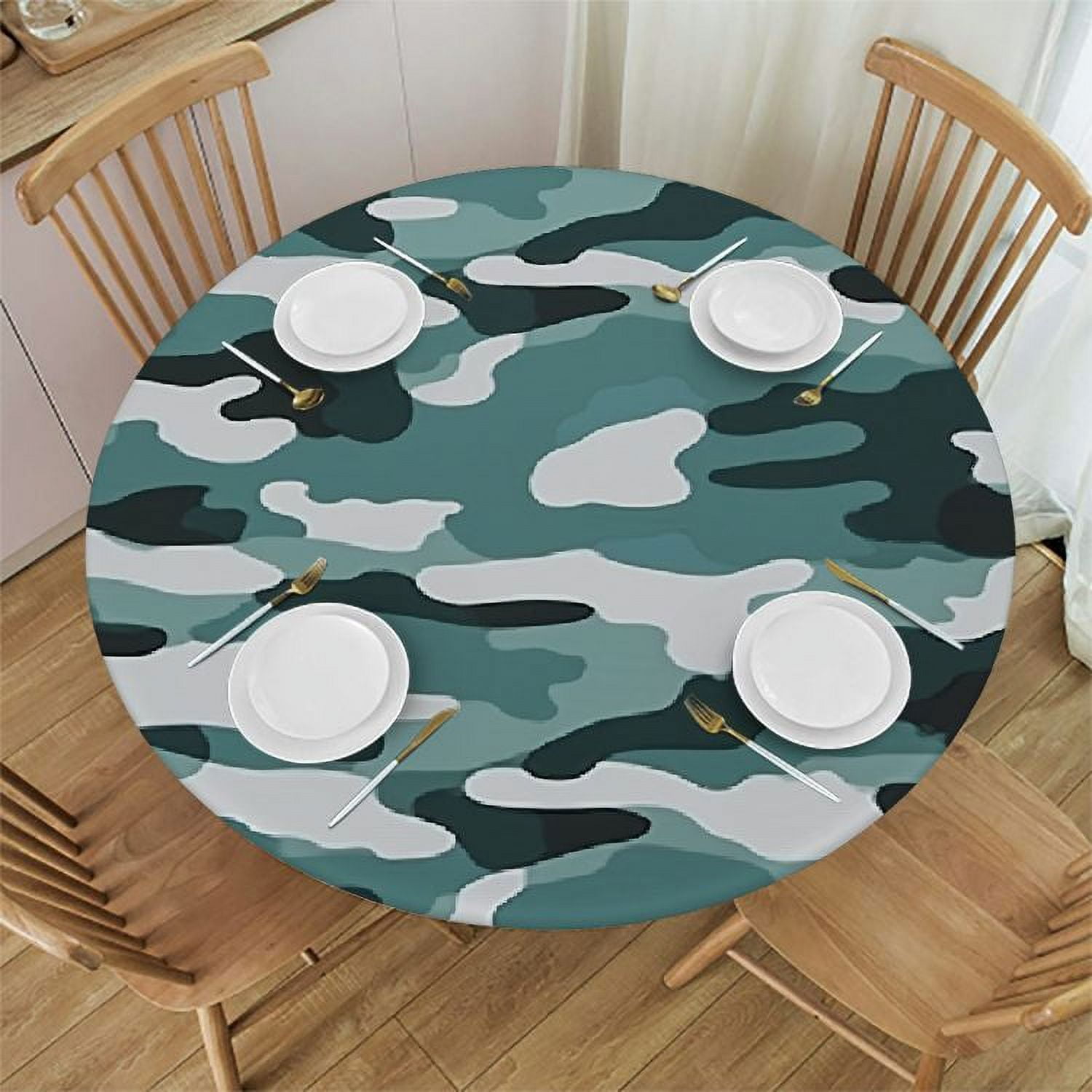 JEUXUS Decorative Round Table Cover Elastic Table cover, Polyester ...