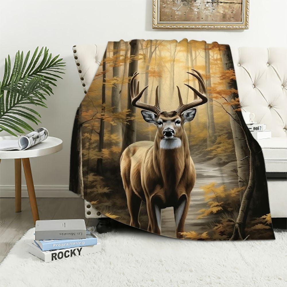 JEUXUS Deer Blanket, Deer Gifts for Men Women Hunters, Hunting Gifts ...