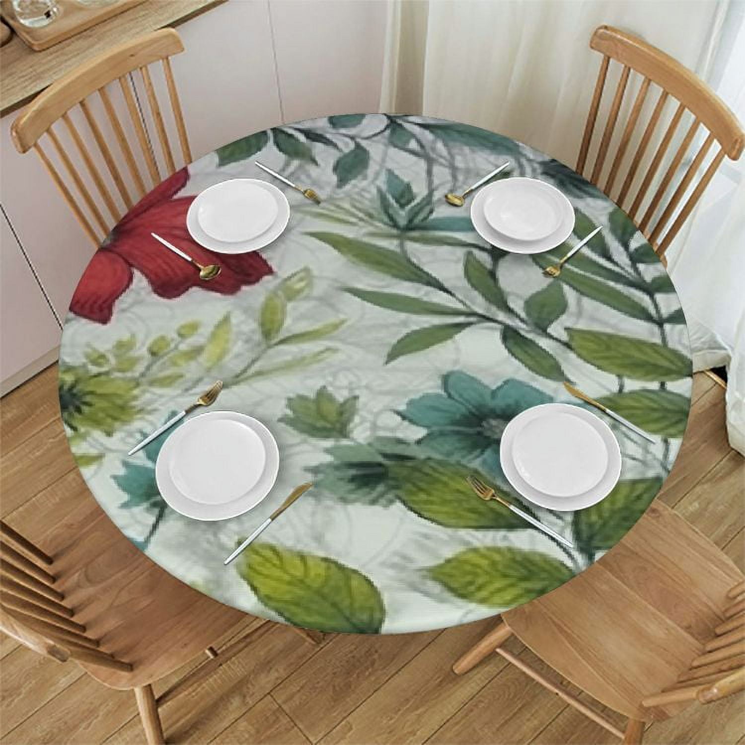 JEUXUS Deluxe Elastic Edged Flannel Backed Fitted Table Cover ...
