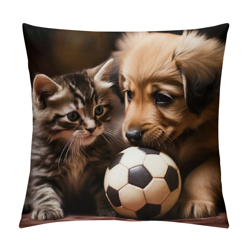 JEUXUS Disco Dancing Cats Pillow Covers Funny Cat Gifts, Cat Throw ...