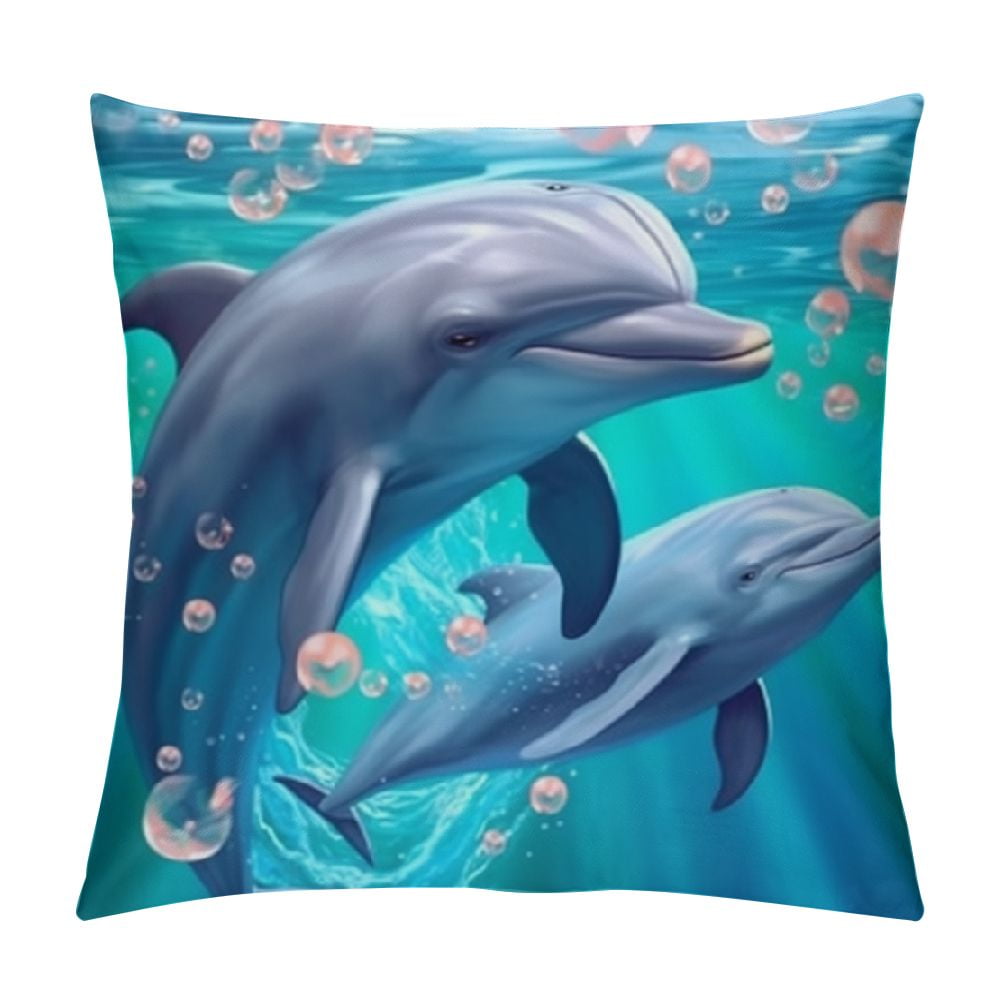 JEUXUS Dolphin Bedding Set Cute Dolphin Jumping Blue Ocean Animal ...