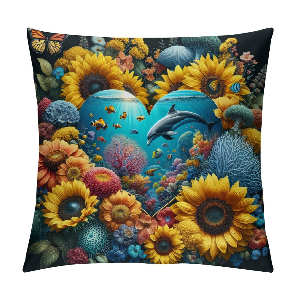 JEUXUS Dolphin Sunflower Butterfly Floral for Kids Teens Boys Girls ...