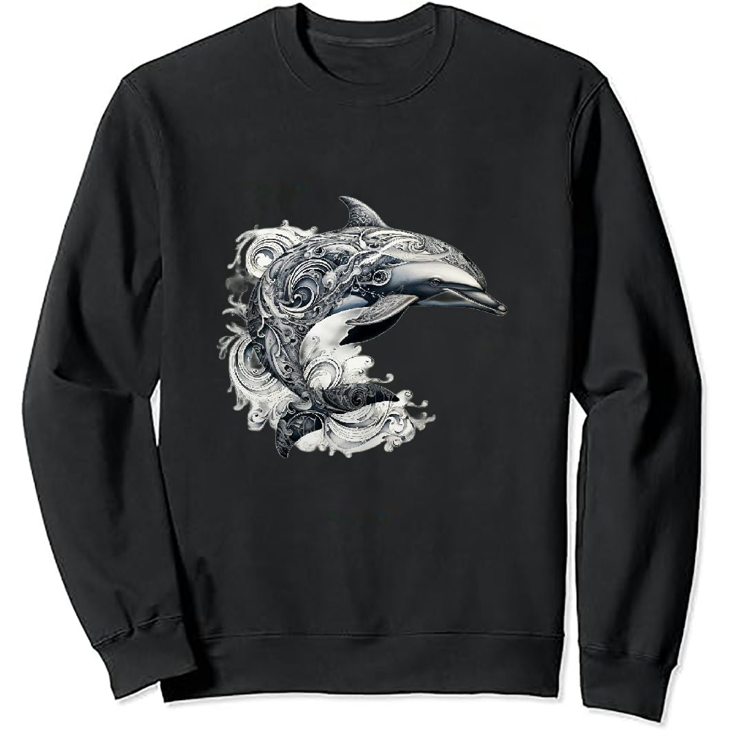 JEUXUS Dolphin Vintage Retro Tribal Throwback Vacation pullover ...
