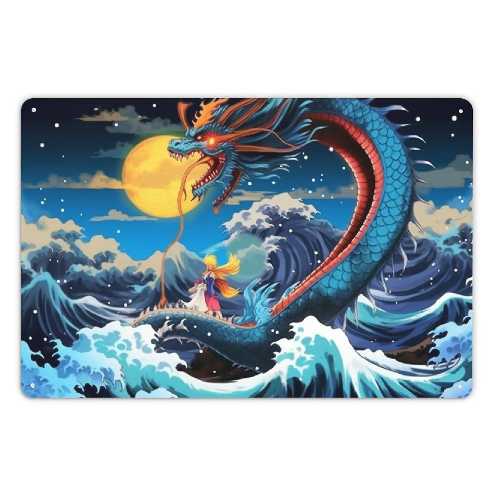 JEUXUS Dragon Wave Night Sky Metal Art Painting 12*8in 12x8in - Walmart.com