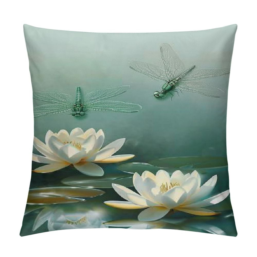 JEUXUS Dragonfly with Water Lily Flowers Zen Spa Picture High-Quality ...