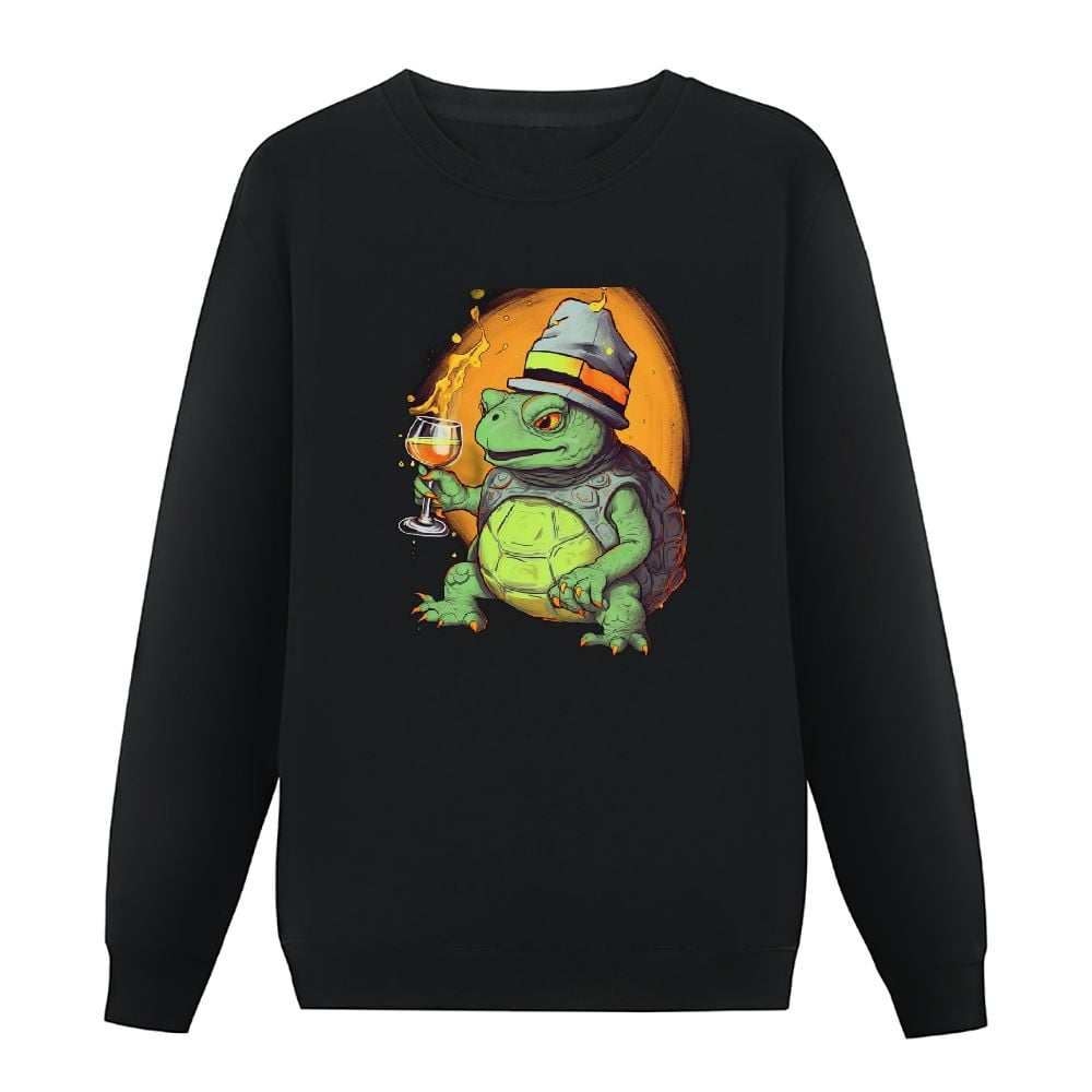 JEUXUS Drunk Turtle Animals Funny Drinking Lover Design Pullover ...