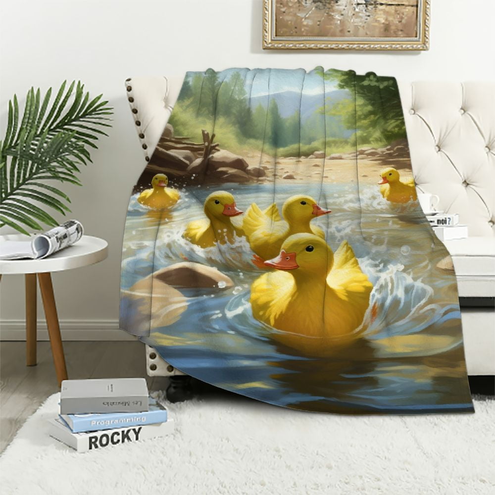 JEUXUS Duck Hunting Throw Blanket Wild Animal Mallard Duck Blanket ...