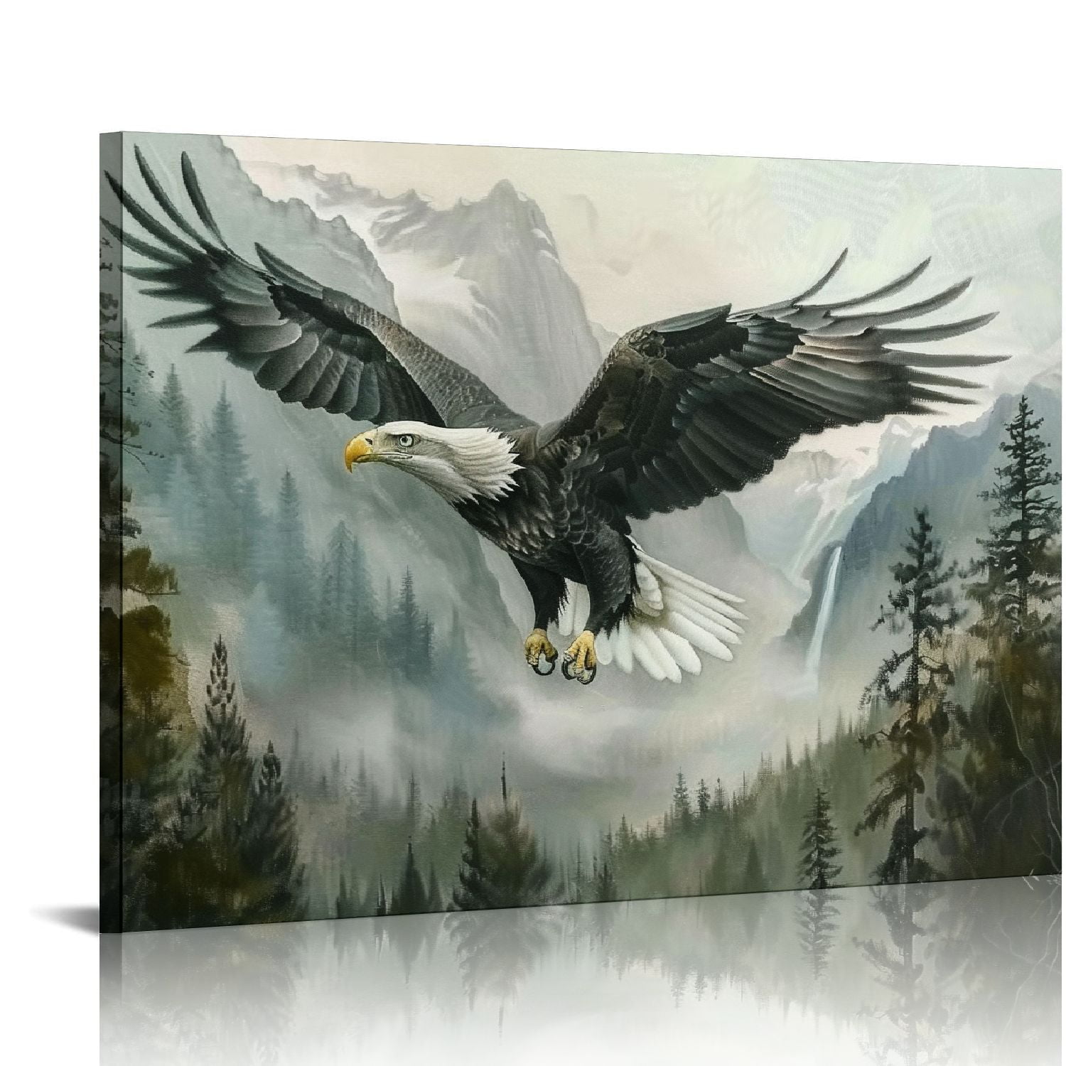 JEUXUS Eagle Realistic Bald 20 Canvas Art - Home Decor Wall Art Print ...