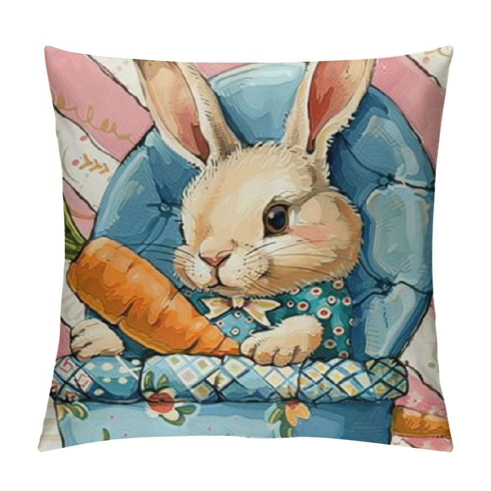 JEUXUS Easter Pillow Covers Easter Decorations for Farmhouse Spring ...