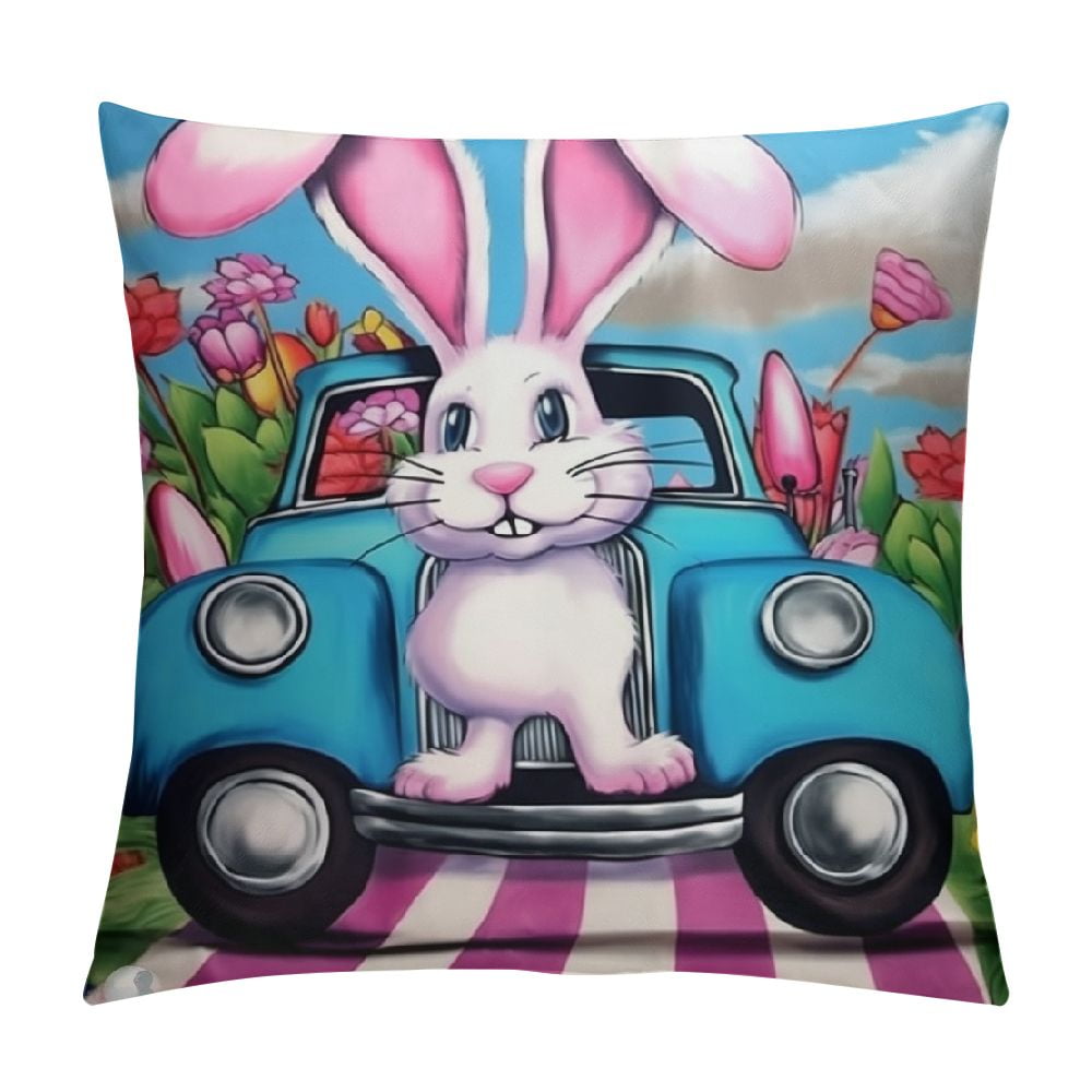 JEUXUS Easter Pillow Covers, Easter Decorations Indoor Pillow Covers ...