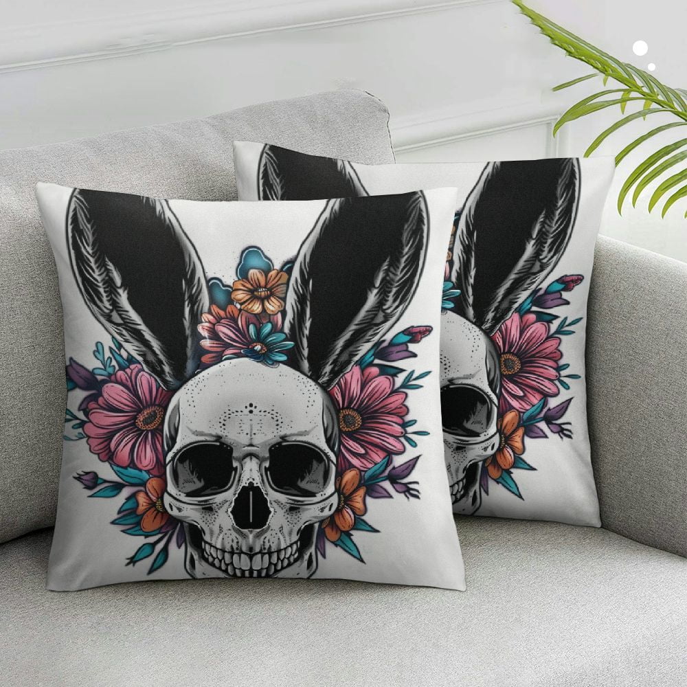 JEUXUS Easter Sugar Skull Day Of The Dead Bunny Ears Graphic Throw ...