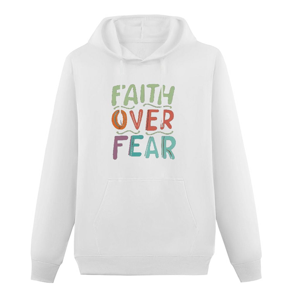 JEUXUS Faith Over Fear Hoodie - Christian Womens Hoodie; God Words On ...