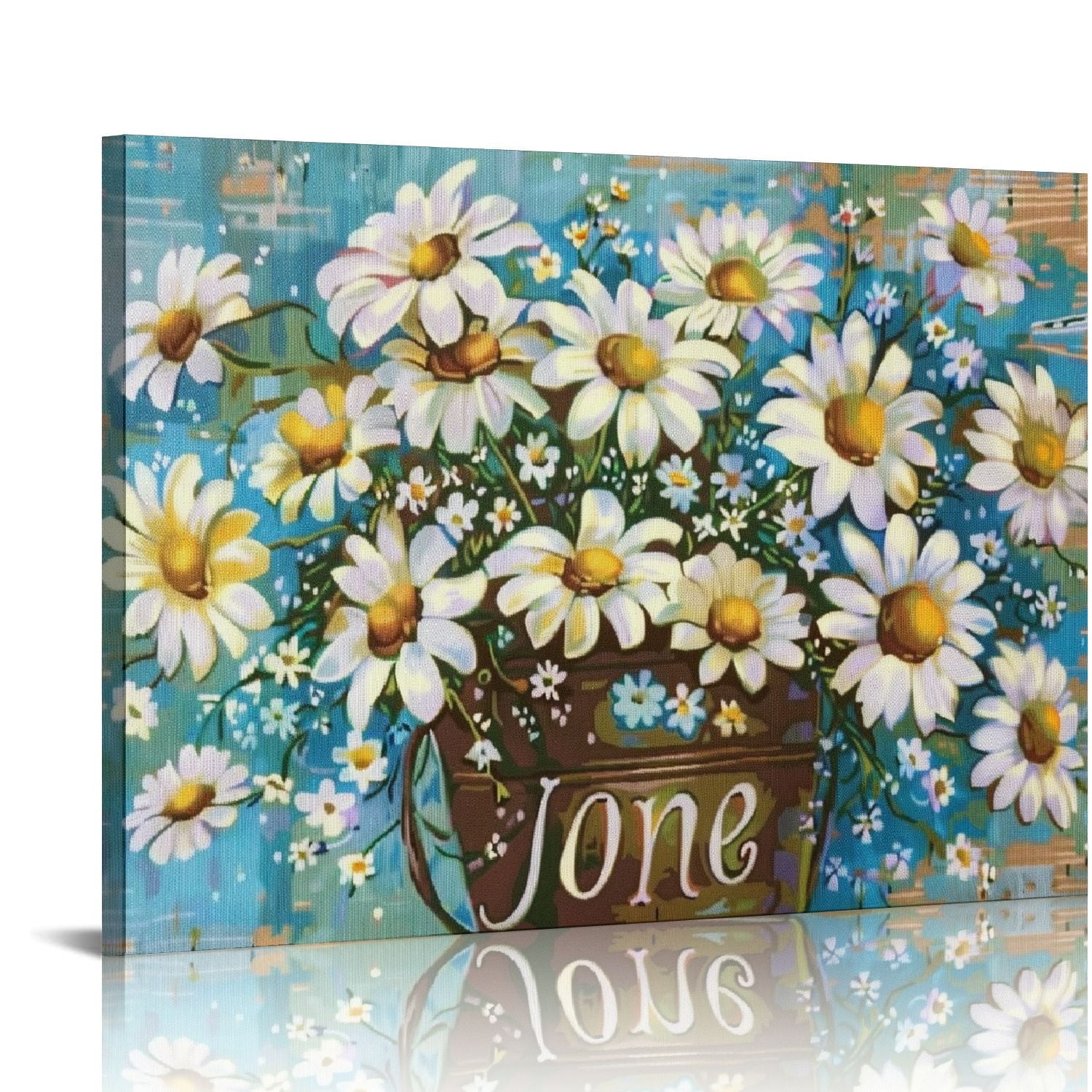 JEUXUS Farmhouse Daisy Wall Art Window Christian Butterfly Bible Verse ...