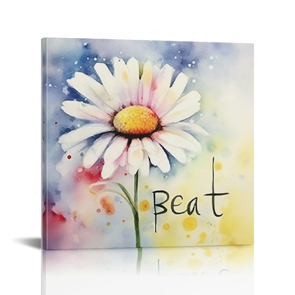 JEUXUS Farmhouse Relax Soak Unwind Breath Watercolor Sunflower Daisy ...